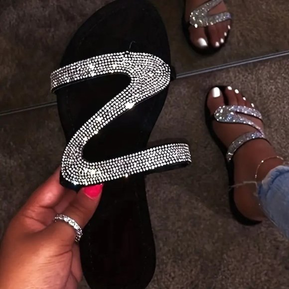 Shoes | Diamond Black Sandals | Poshmark